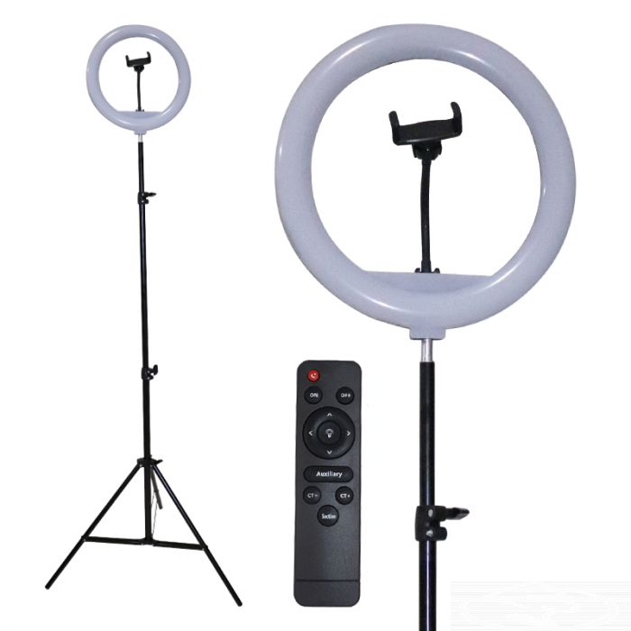 Ring Light Professional 14" / 35cm com controle remoto + tripé / 60w