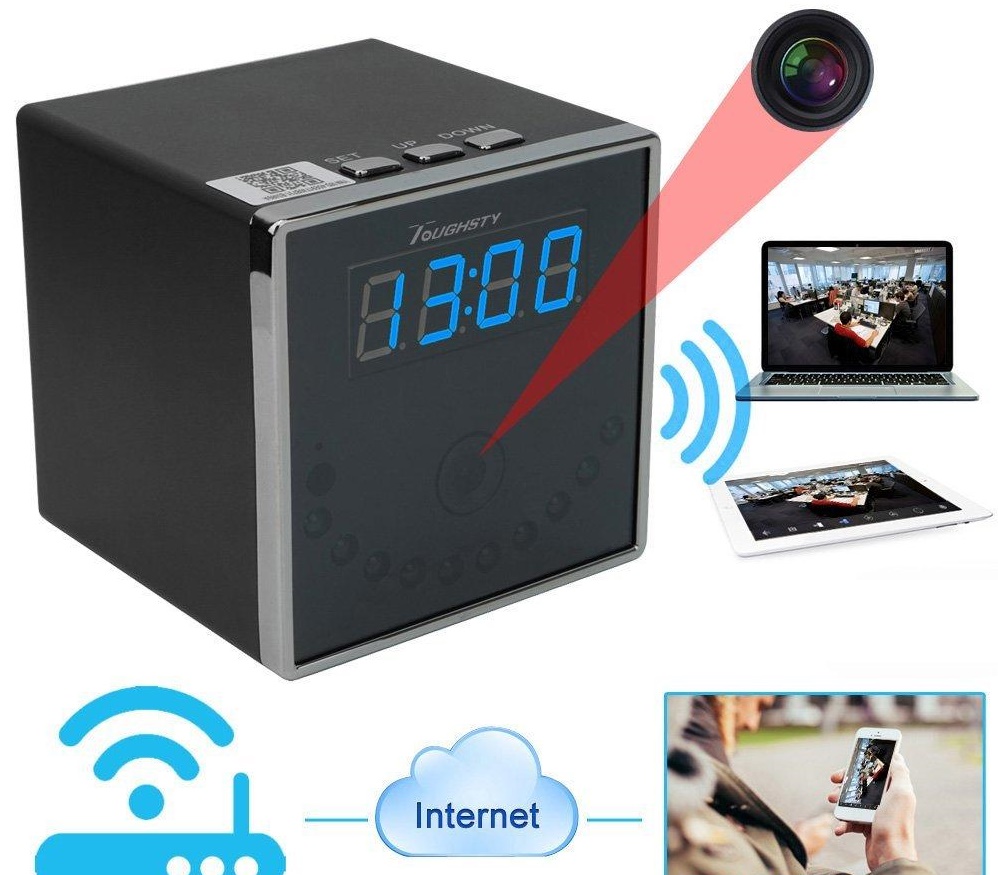 Relógio de Mesa com Câmera Escondida WiFi - 02 (visão noturna)